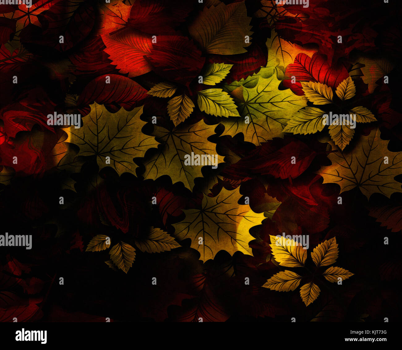 DIGITAL ART: Autumn Leaves Stock Photo - Alamy