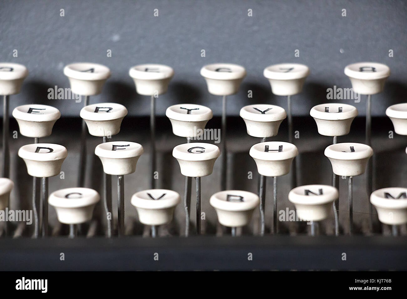 Closeup detail the keyboard of a vintage dog tag labeling system ...