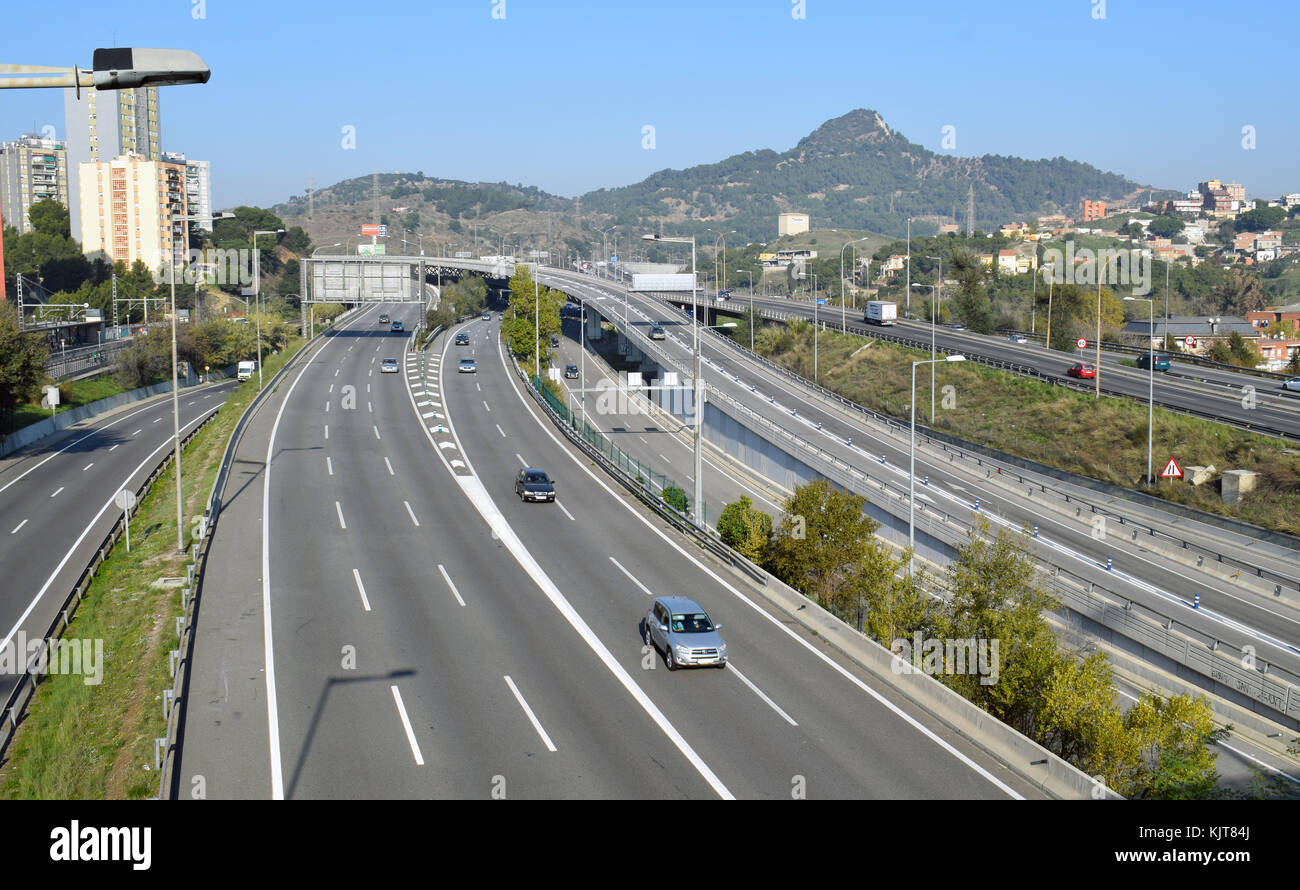 Landscape of highway and roads in Spain Stock Photo - Alamy