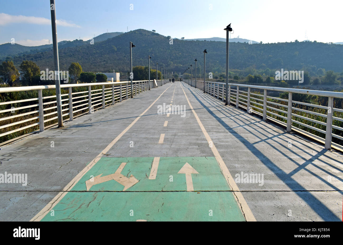 Bridge on river besós in Barcelona Stock Photo - Alamy