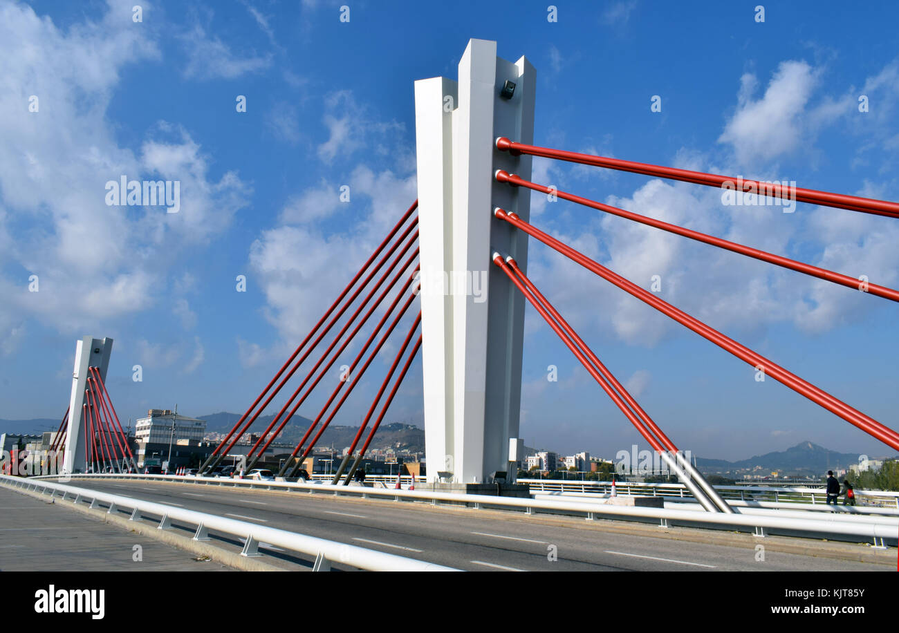 Bridge on river besós in Barcelona Spain Stock Photo - Alamy