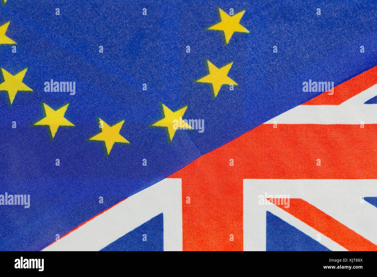 The European Union flag and the United Kingdom flag together Stock ...