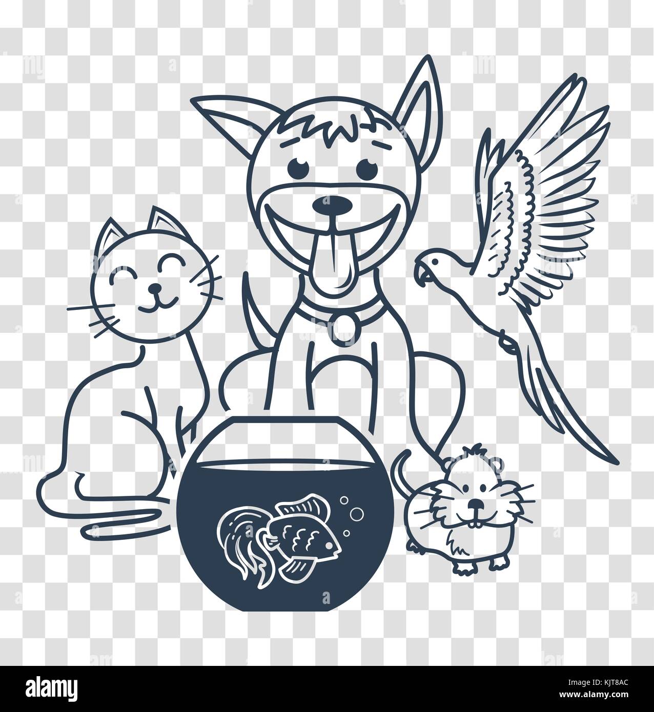 Cat Dog Cartoon Fish