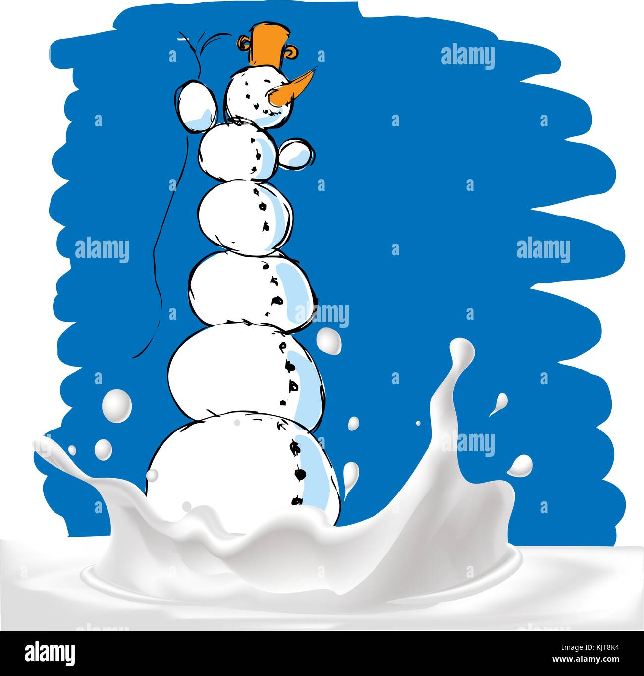 snowman on milk splash - vector illustration Stock Vector Image & Art ...