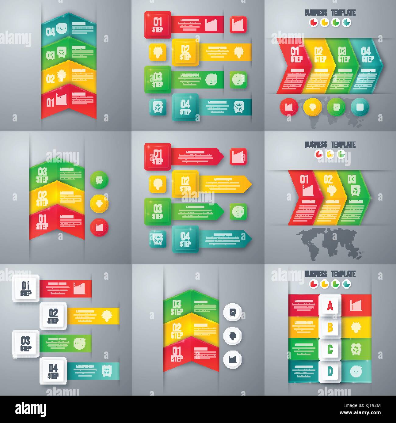 Set with infographics. Data and information visualization. Template ...