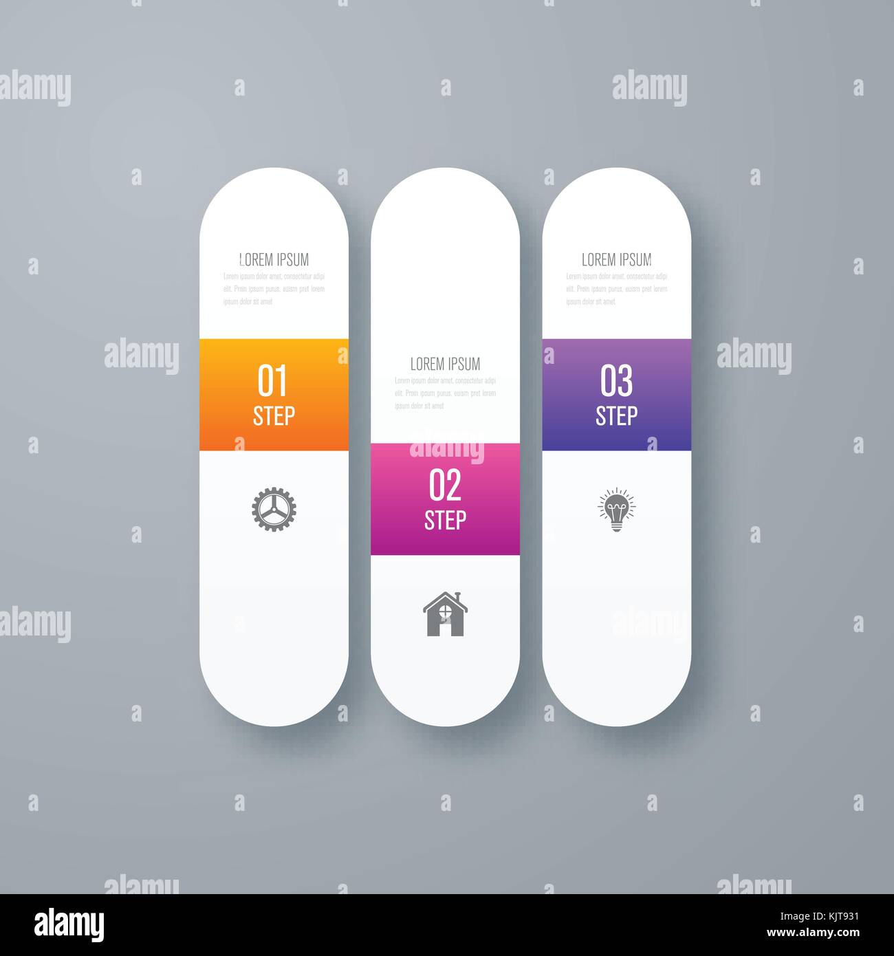 Business infographics template 3 steps square. Data and information ...