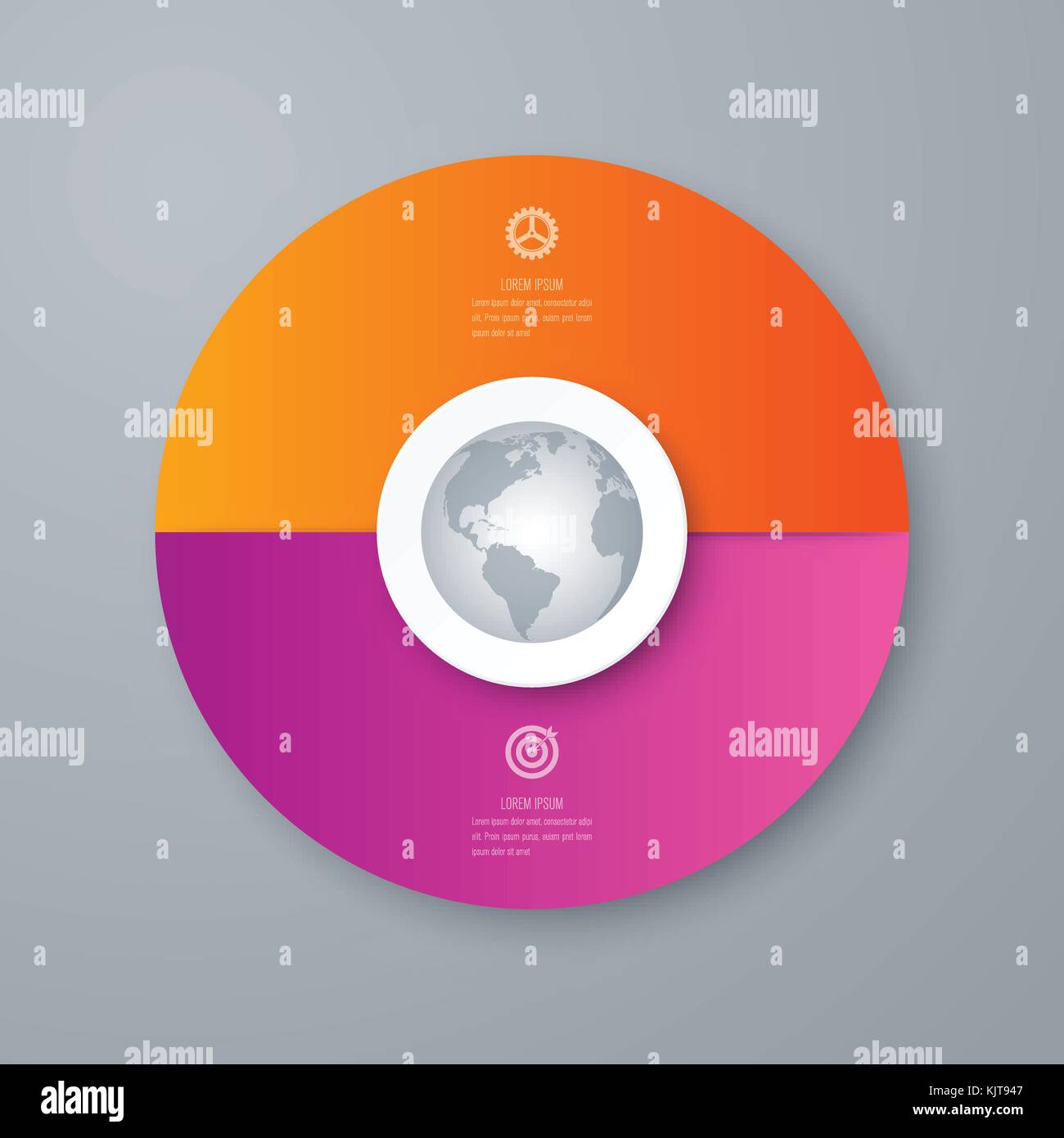 Infographics template 2 options with circle. Data and information ...