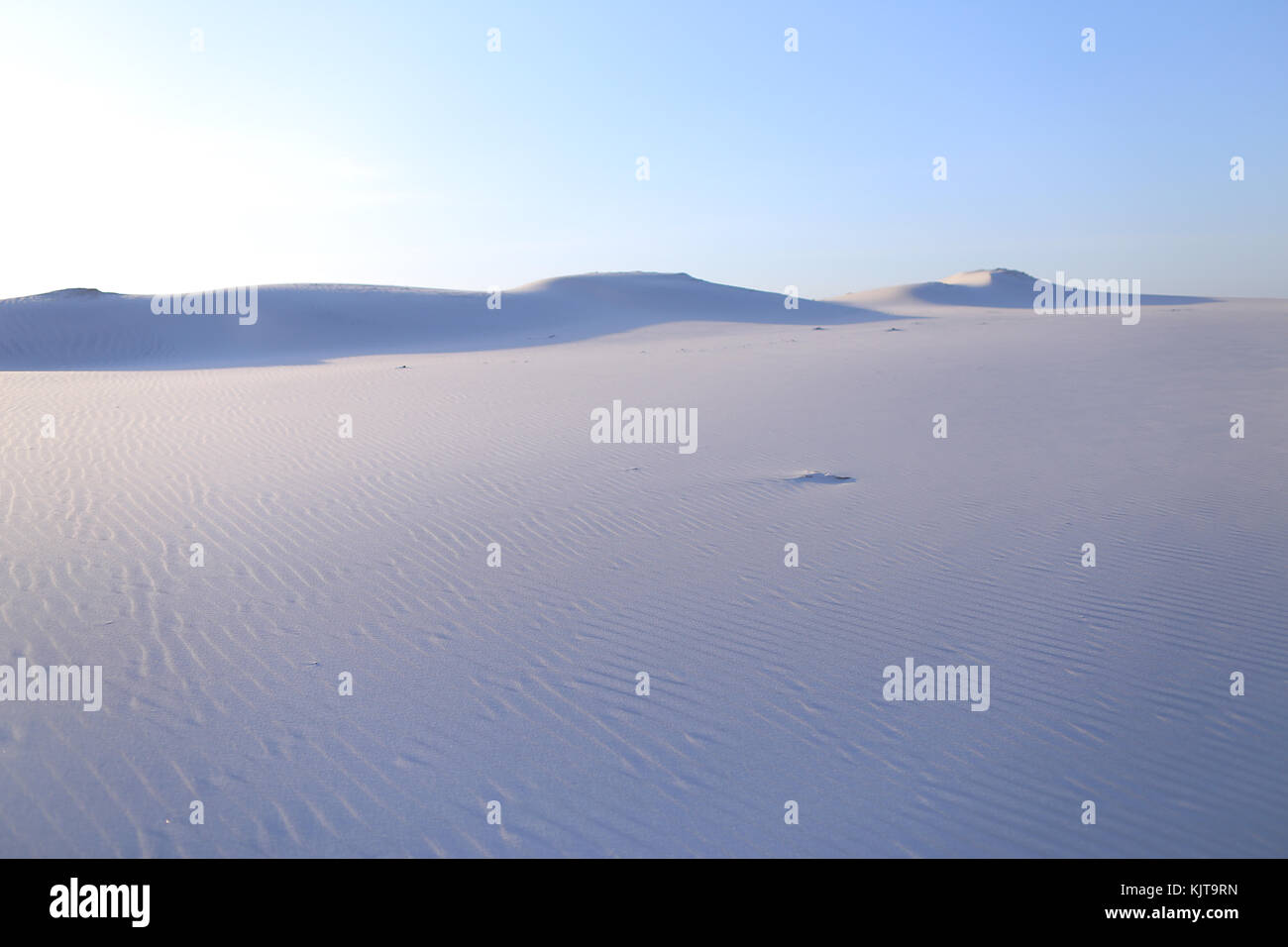 Incredible desert landscape with white sand in open air on hot c Stock ...