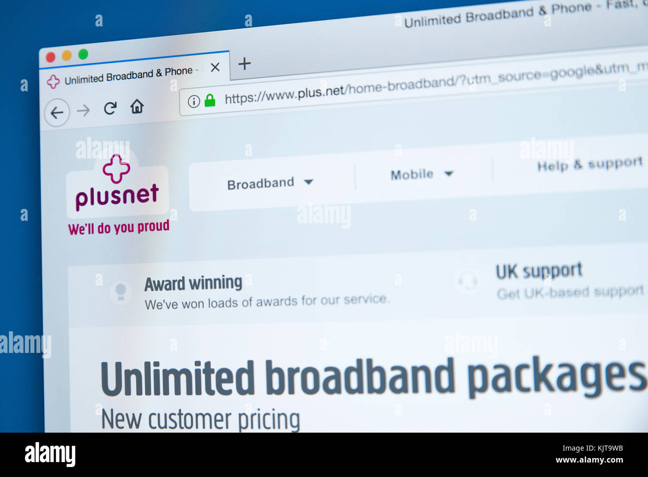 LONDON, UK - NOVEMBER 25TH 2017: The homepage of the official website ...