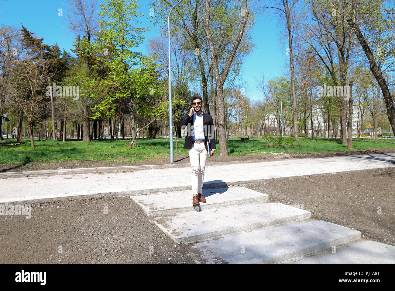 Crazy student pass exams and shows win dance Stock Photo - Alamy