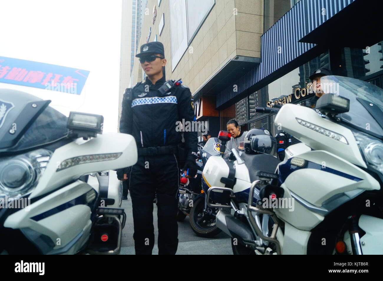 Shenzhen police open day scene, the appearance of the motorcycle ...