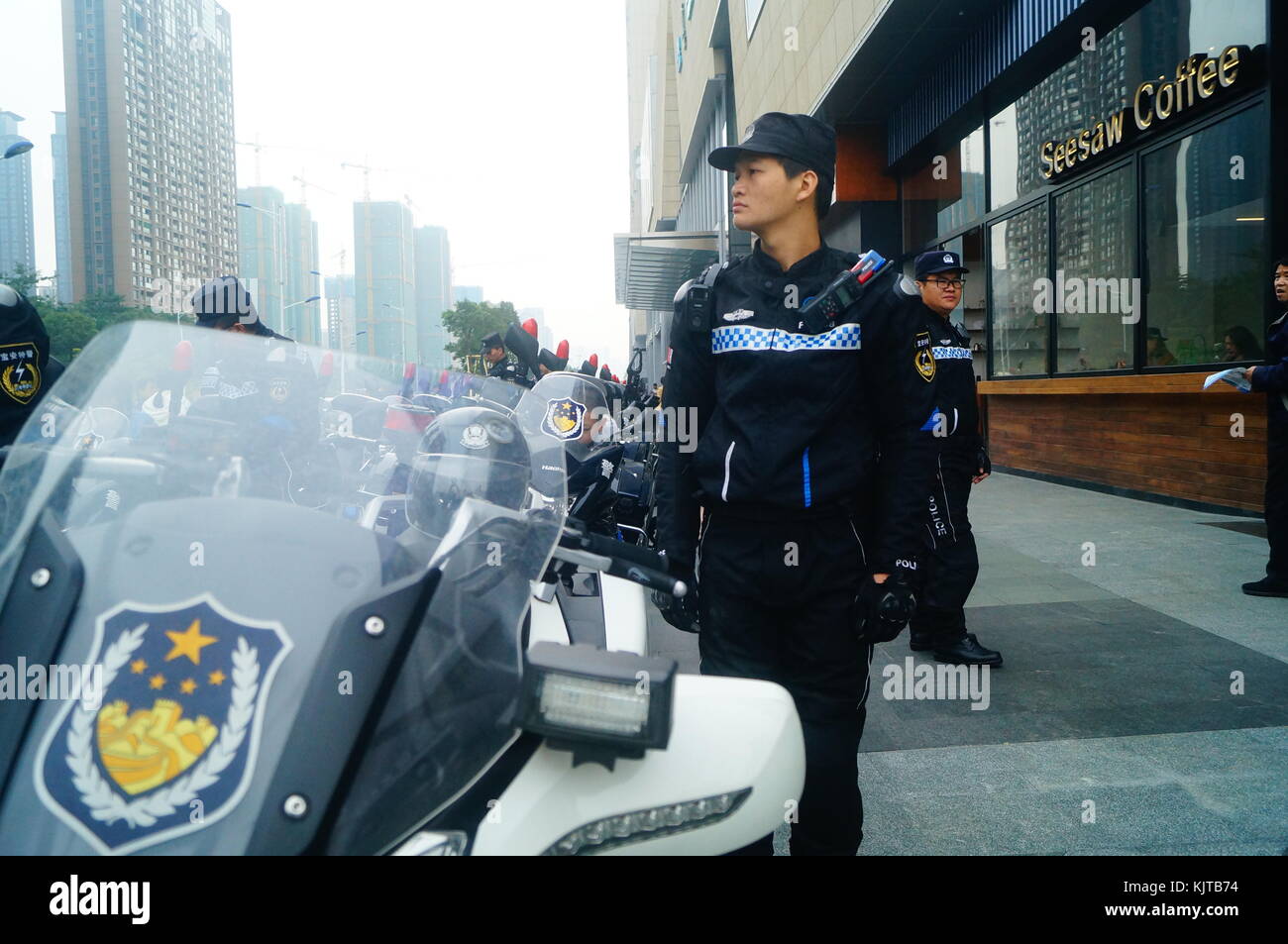 Shenzhen police open day scene, the appearance of the motorcycle ...