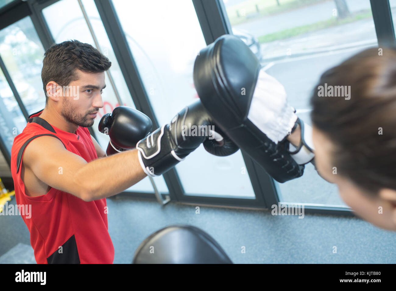 Focused young muscular male boxer hi-res stock photography and images ...