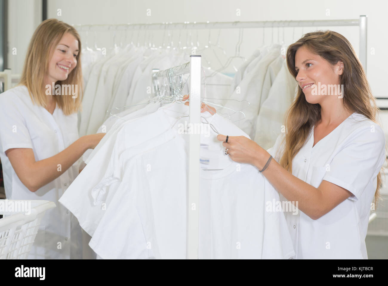 two young laundresses at work Stock Photo - Alamy