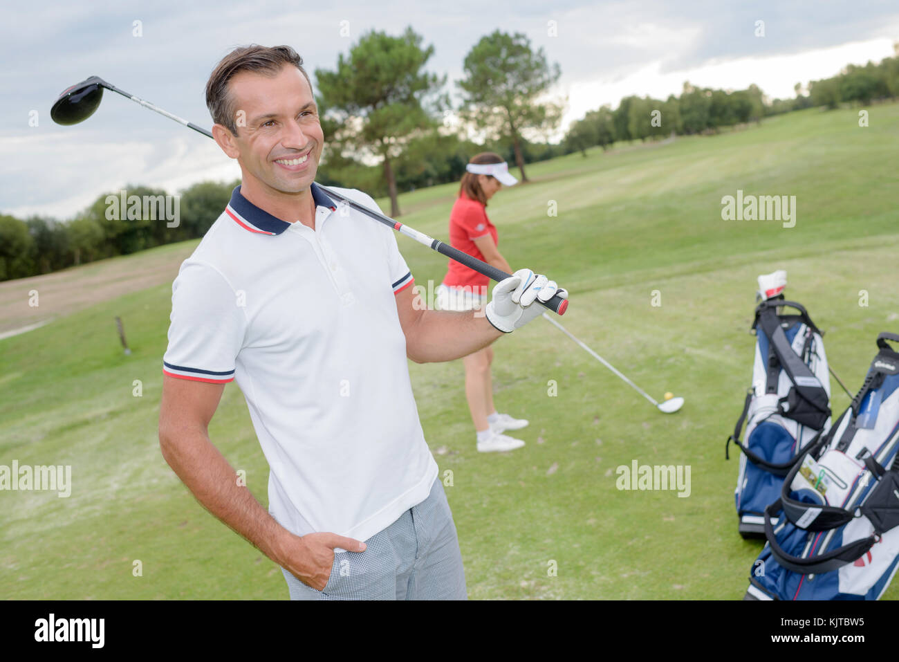 a happy golfer Stock Photo - Alamy