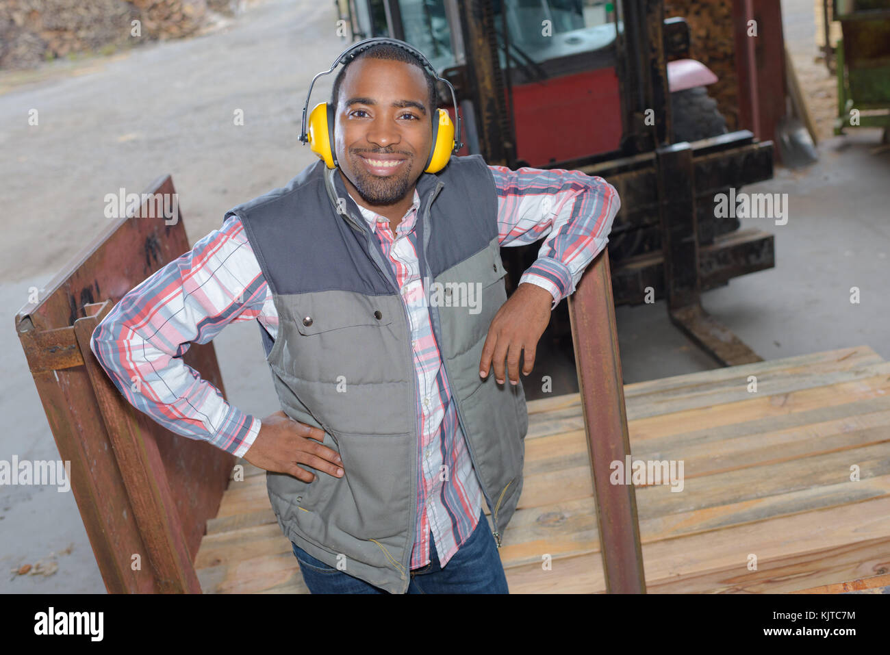 laborer posing in the yard Stock Photo - Alamy