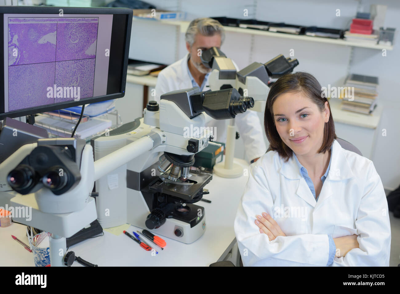 Portrait of lady in lab Stock Photo - Alamy