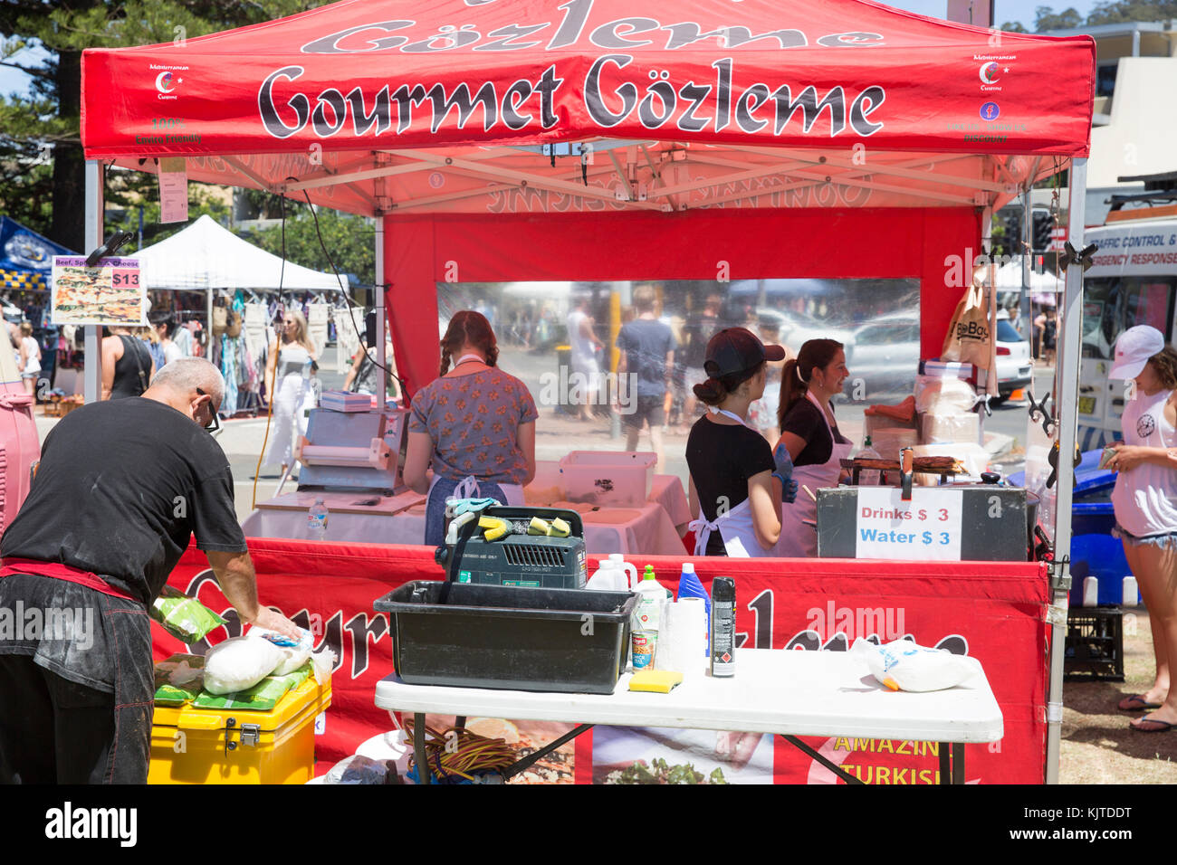 Turkish Gourmet Gozleme food stall selling this famous flatbread savory ...