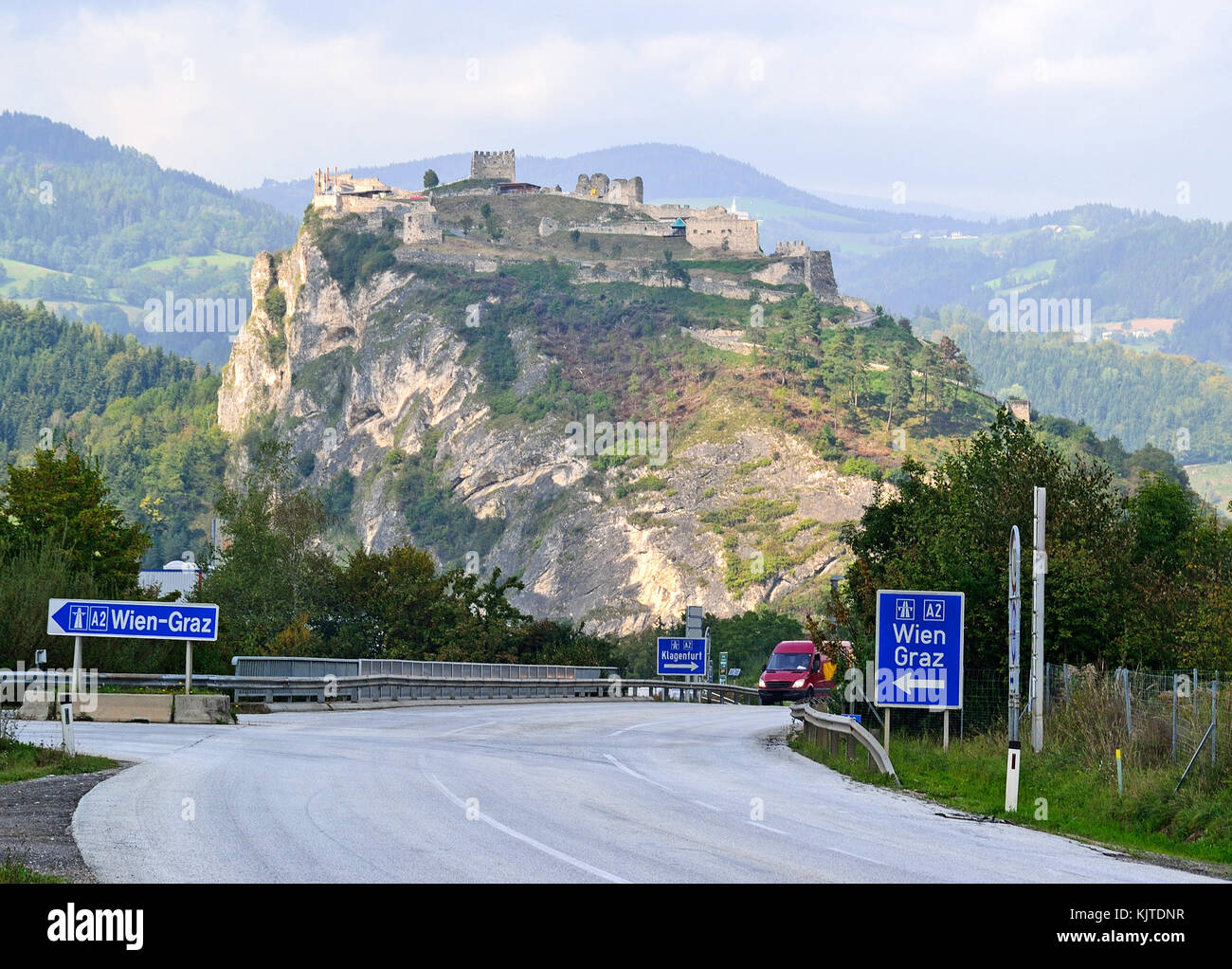 Road and view of Landskron, Austria Stock Photo - Alamy
