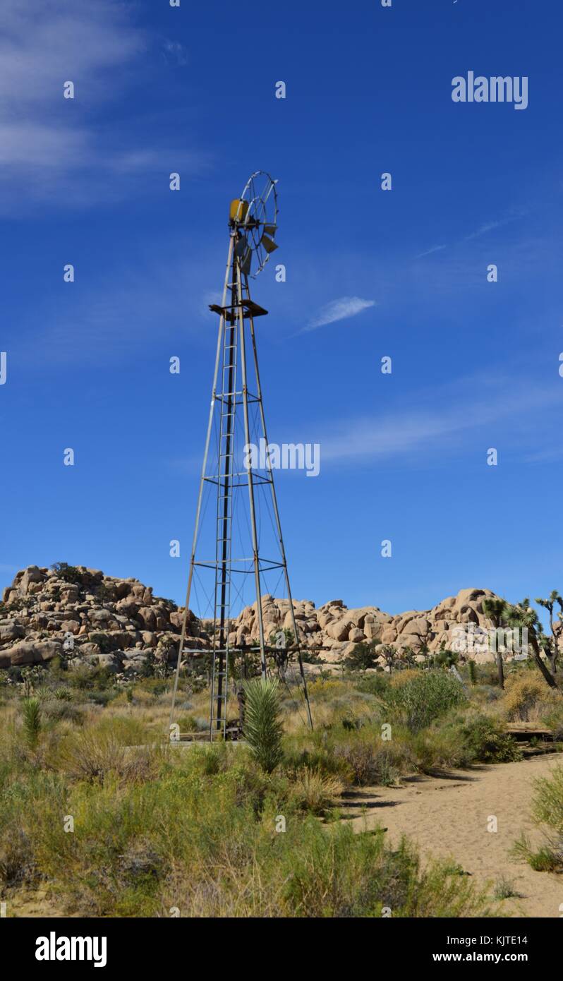 A Water tower in the Desert of the Joshua tree national park Stock ...