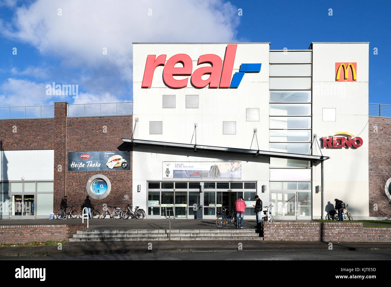 Entrance of a real branch in Cuxhaven, Germany. Real operates about 280 ...