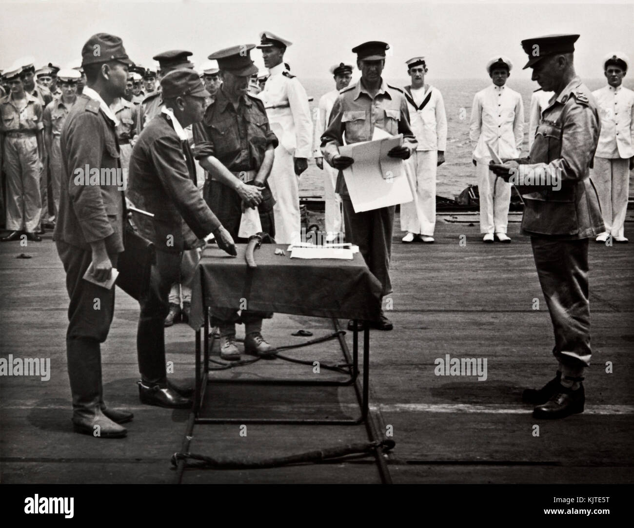 Japanese surrender to the Allies in The Theatre of war in the Far East ...