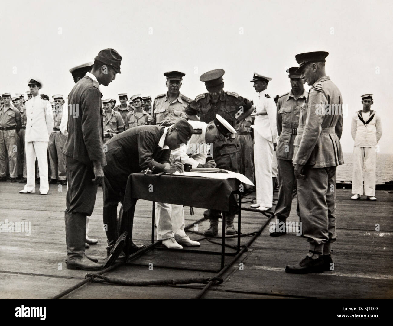 Japanese surrender to the Allies in The Theatre of war in the Far East ...
