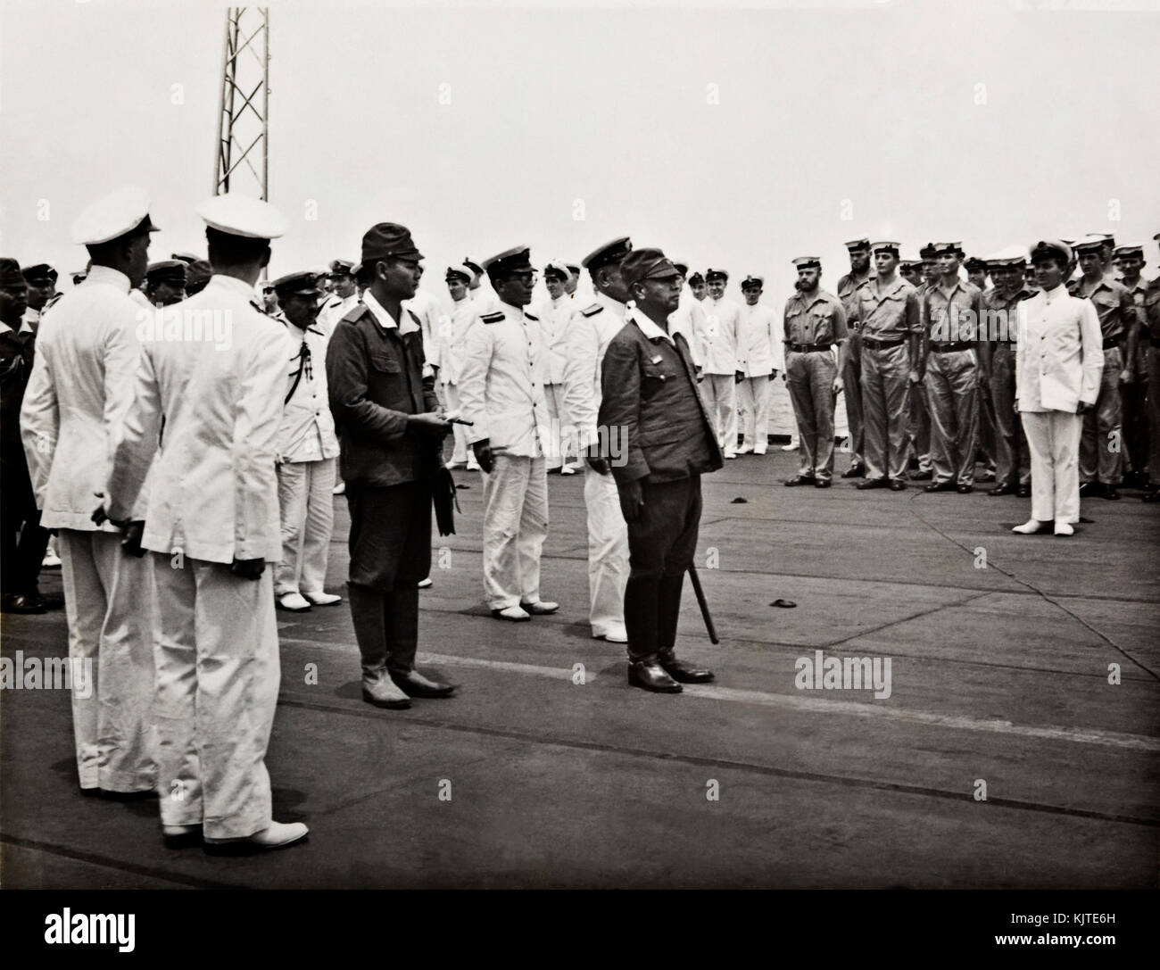Japanese surrender to the Allies in The Theatre of war in the Far East ...