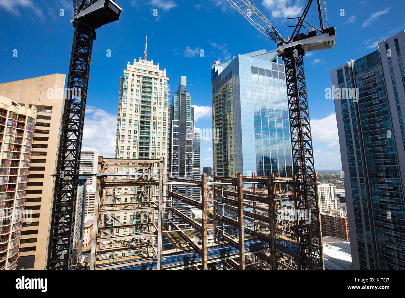 The Sydney building boom with new skyscrapers and construction occuring ...