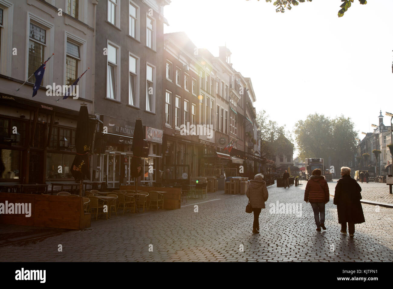 The Grote Markt, the central market place in city of Breda, the ...