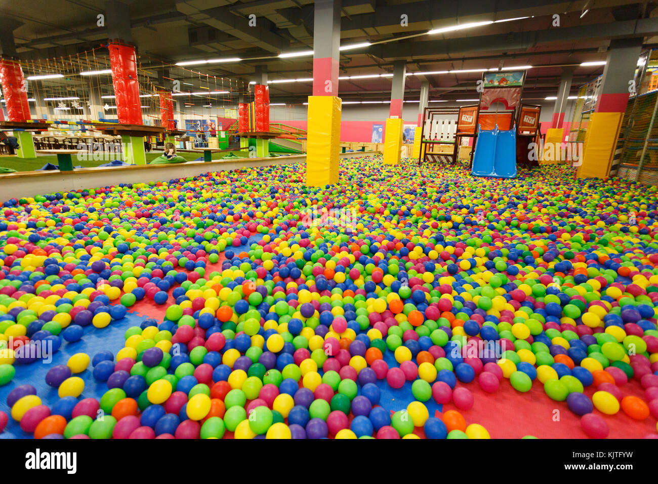 A modern children playground indoor wide angle Stock Photo - Alamy