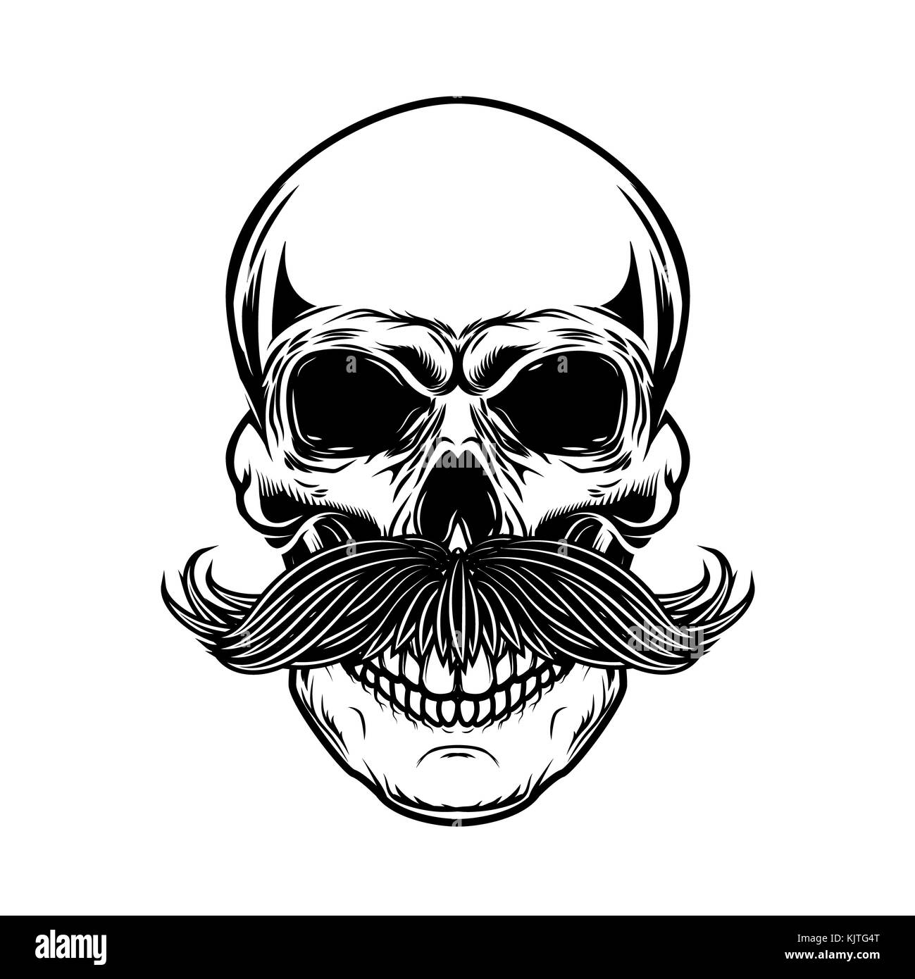 Curled moustache illustration hi-res stock photography and images - Alamy