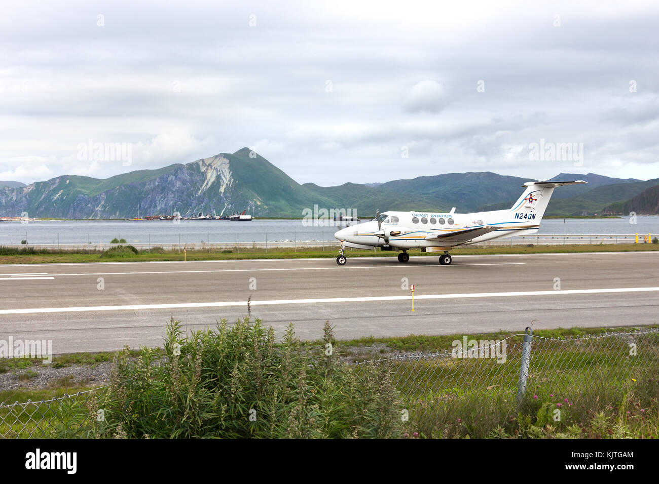 Dutch Harbor, Unalaska, Alaska, USA - August 14th, 2017: A Beech King ...