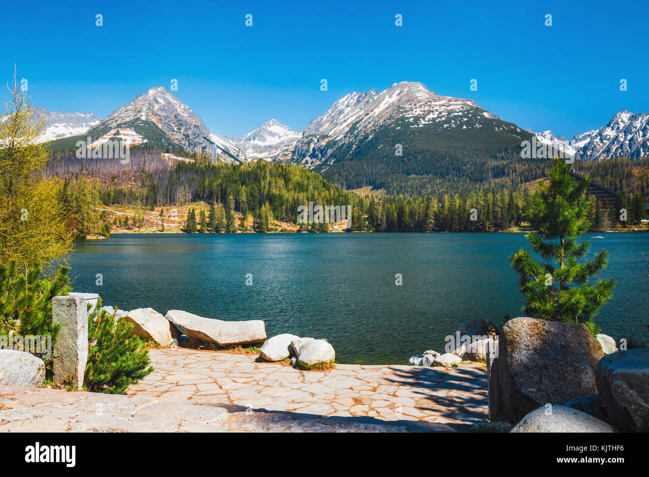 Strbske Pleso, beautiful lake in Tatra Mountains in Slovakia Stock ...