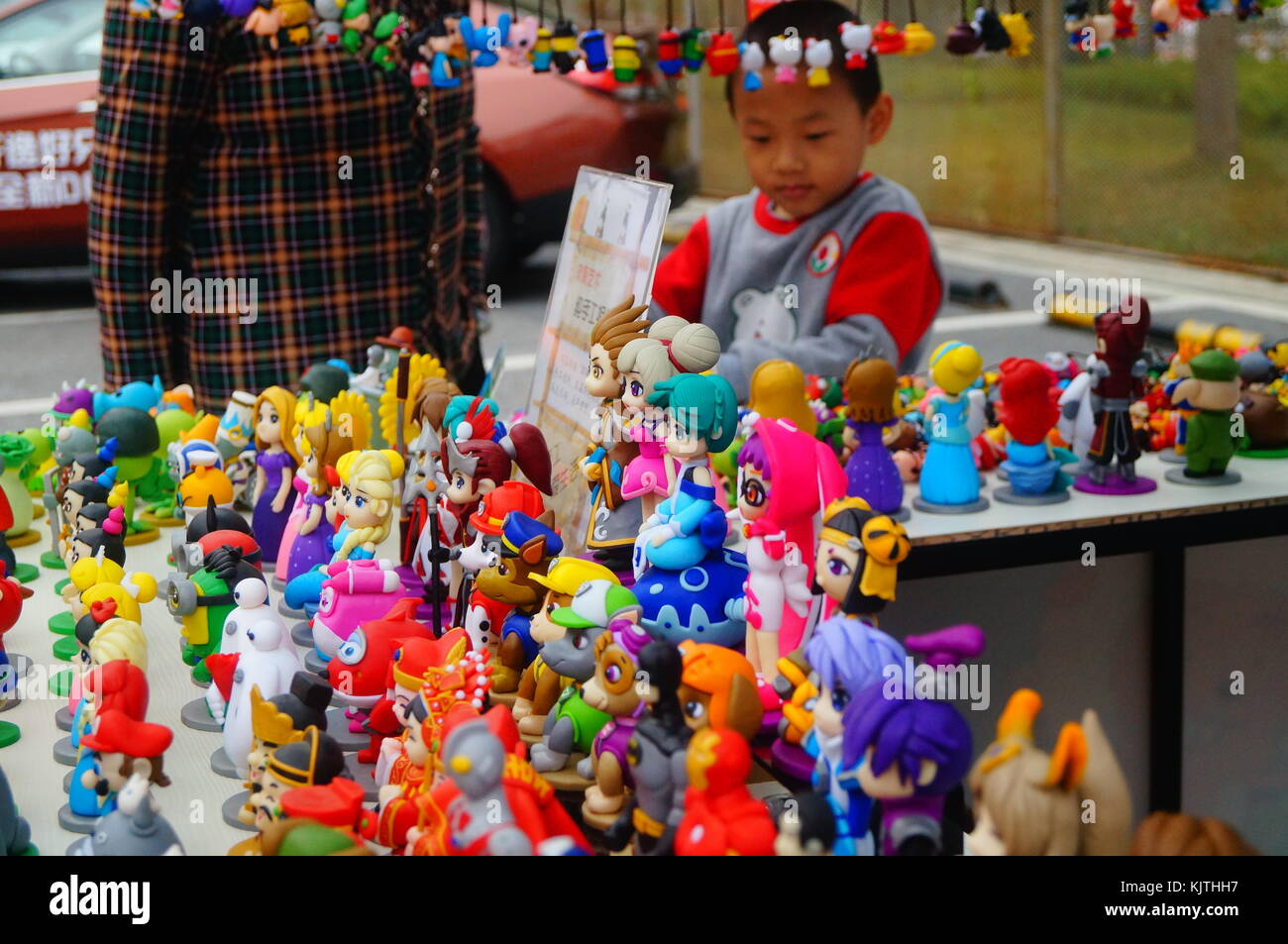 Children's toys on display and sale are different and very interesting ...