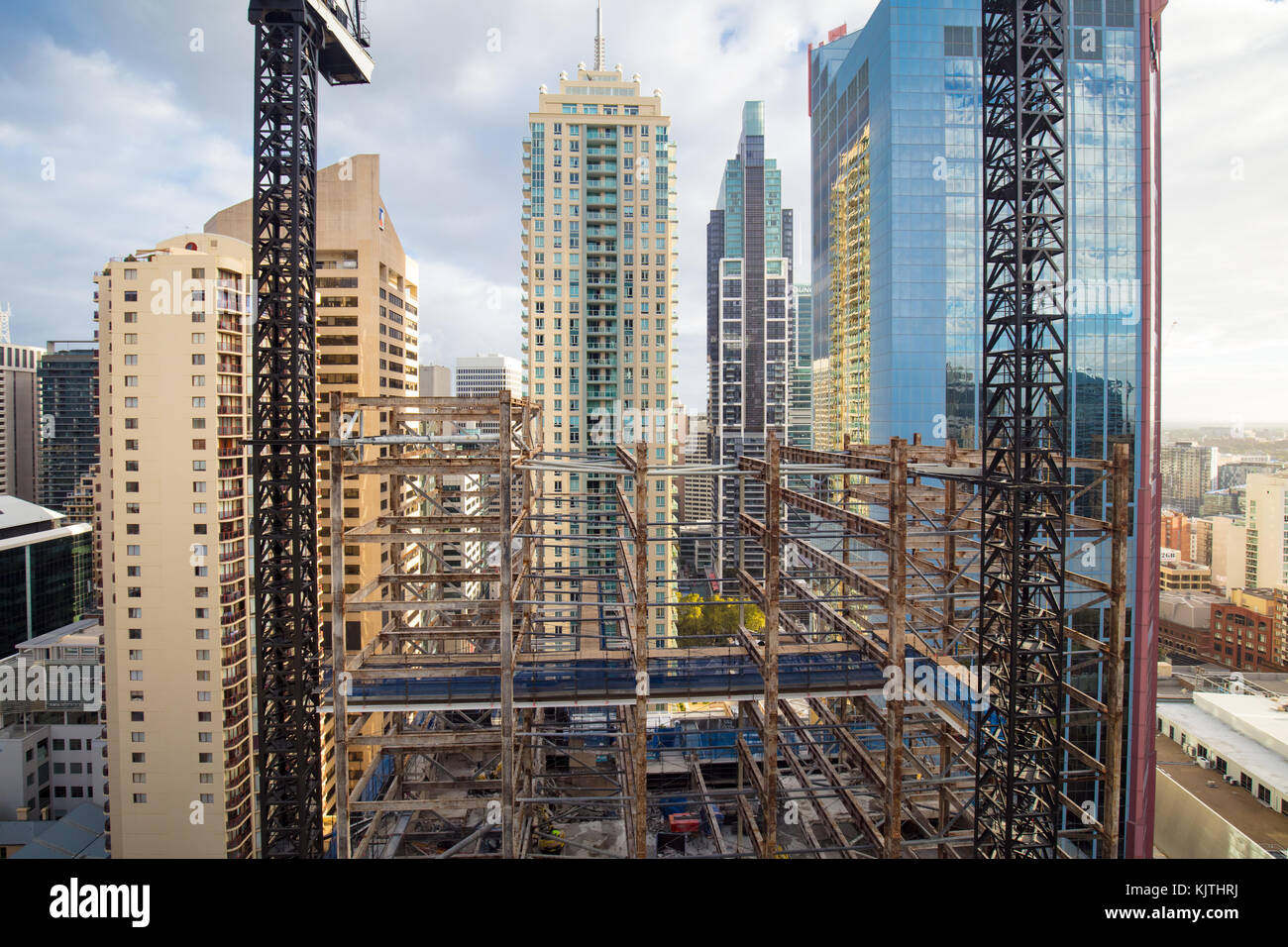 The Sydney building boom with new skyscrapers and construction occuring ...