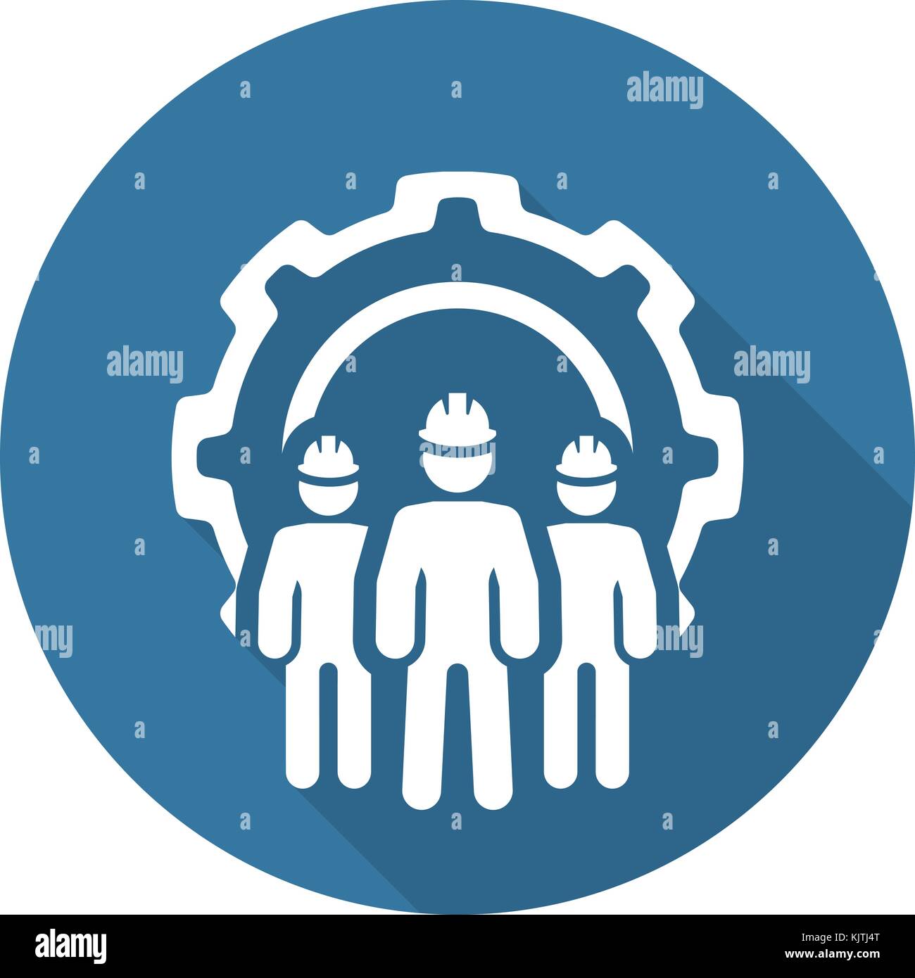 Engineering Team Icon. Three Men and Cog Wheel. Development Symbol ...
