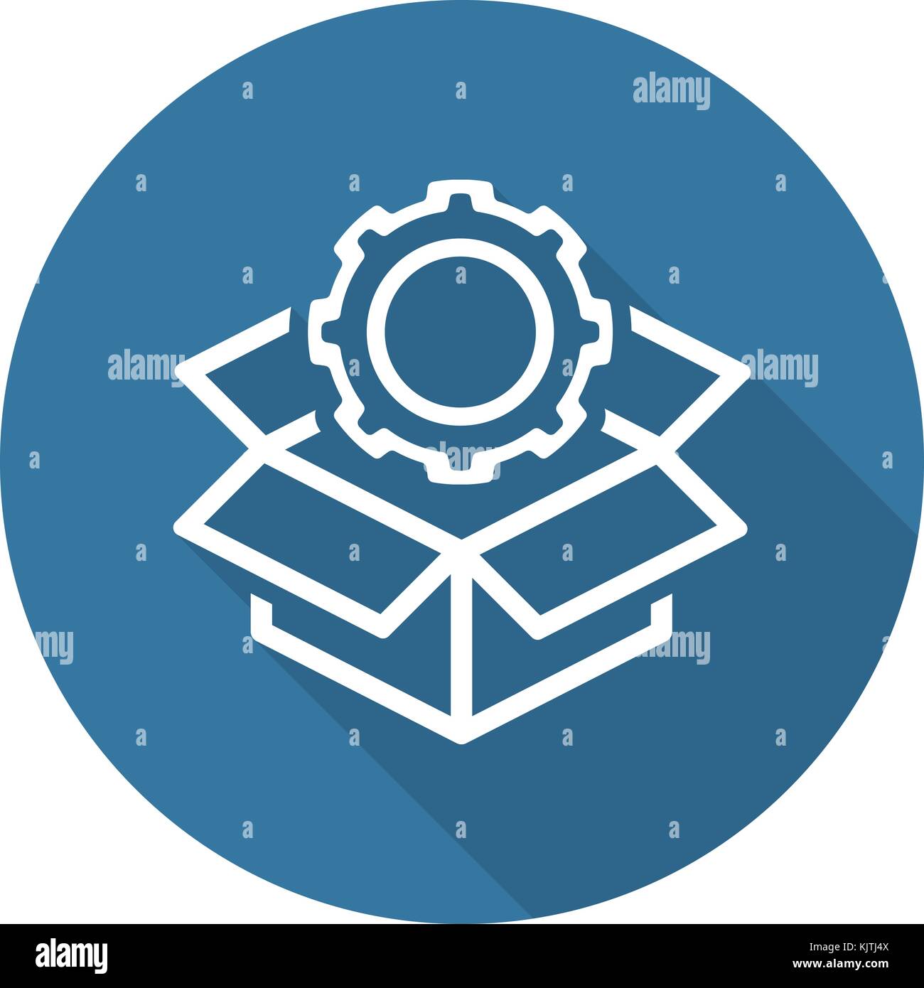 Engineering Solutions Icon. Gear and Cardbox. Product Symbol Stock ...