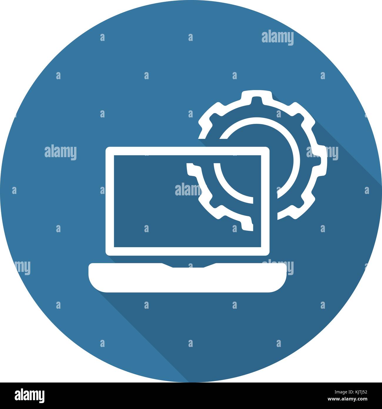 Computer Engineering Icon. Gear and Laptop. Development Symbol Stock ...
