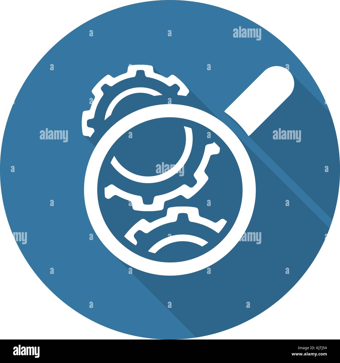 Cog Wheels Inspection Icon. Gears and Magnifier. Engineering Symbol ...