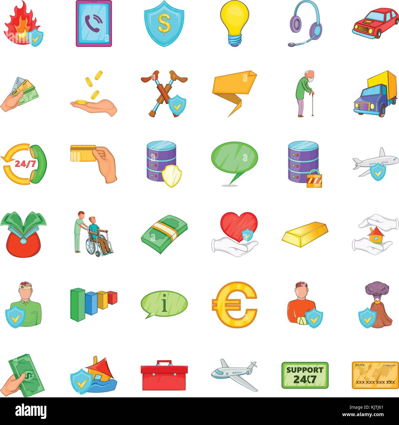Protection icons set, cartoon style Stock Vector Image & Art - Alamy