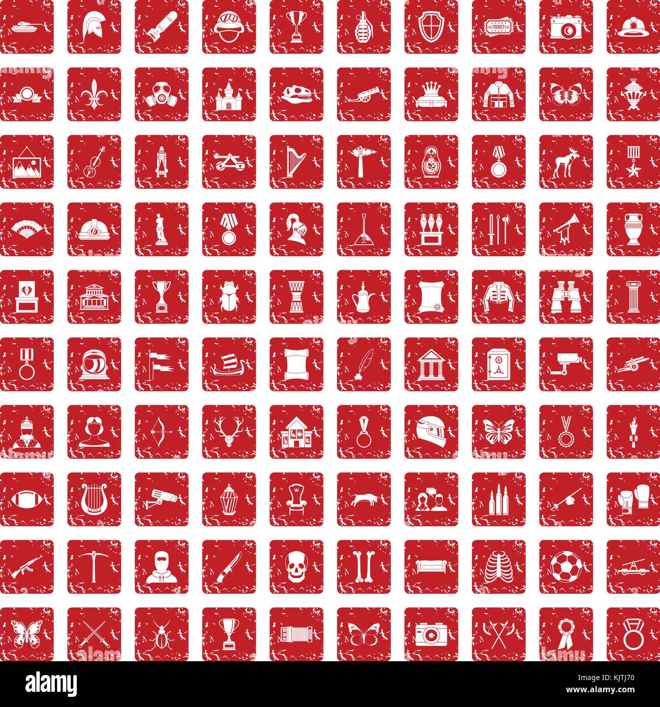 100 museum icons set grunge red Stock Vector Image & Art - Alamy