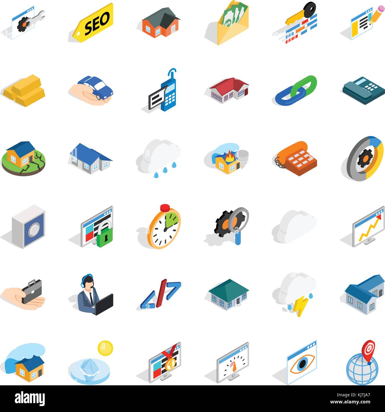 Earthquake icon isometric illustration Stock Vector Images - Alamy