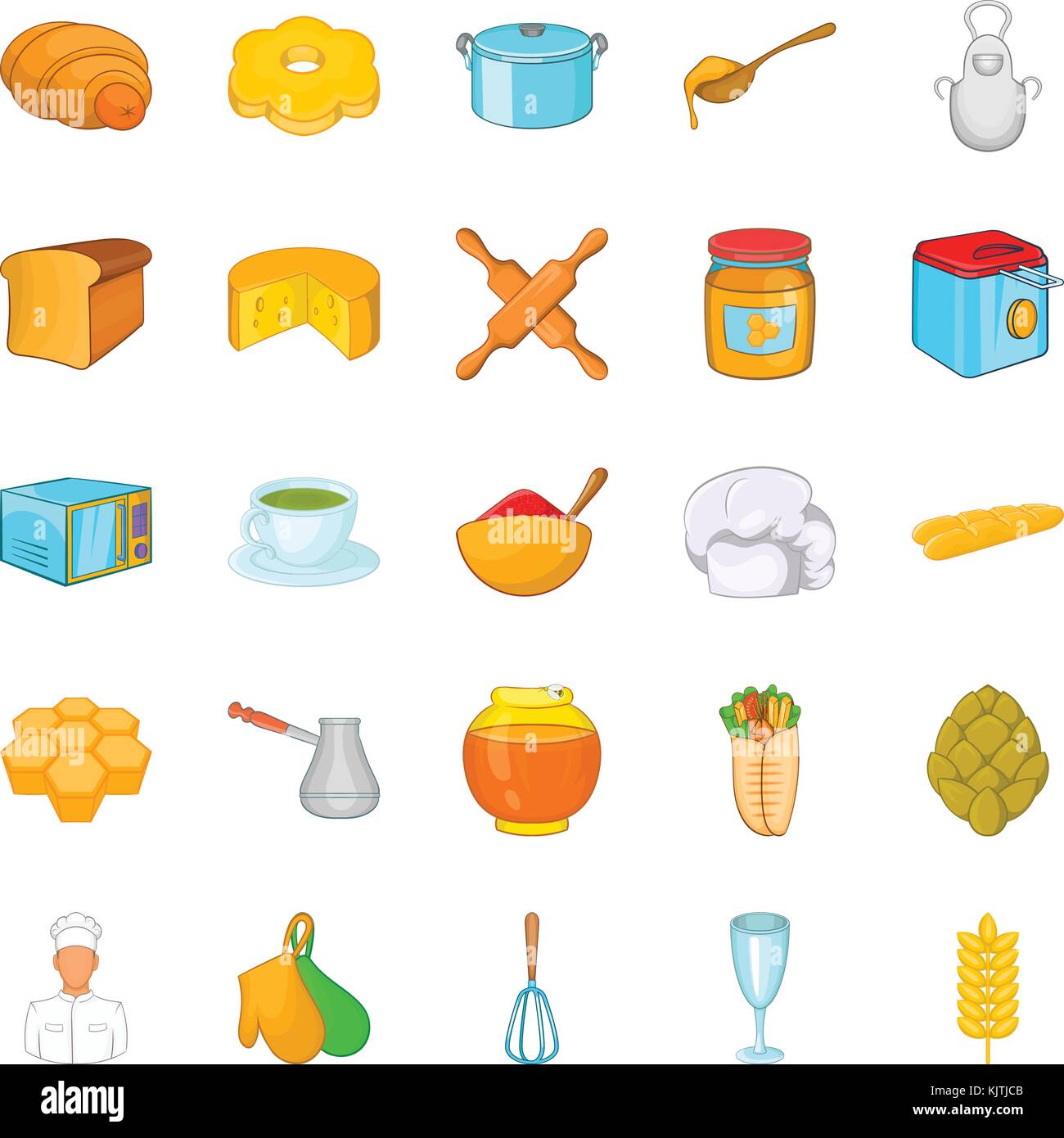 Bakehouse icons set, cartoon style Stock Vector Image & Art - Alamy