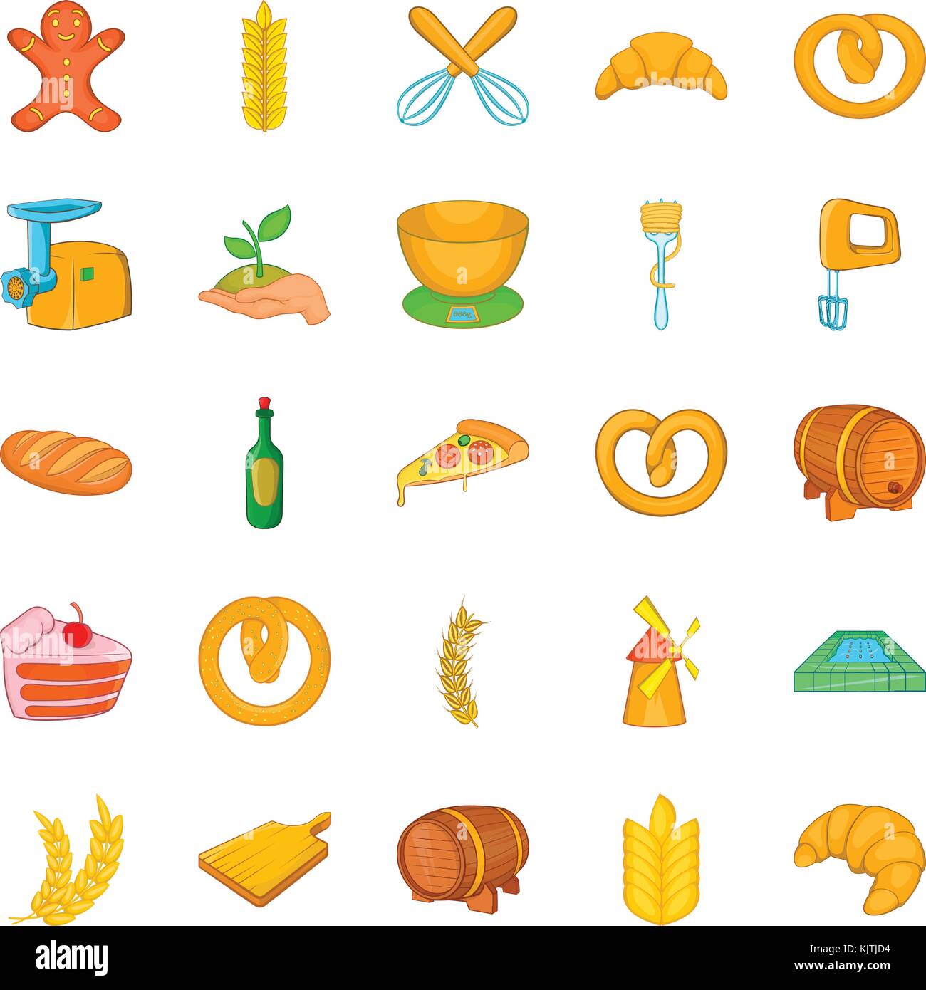 Fresh bakery icons set, cartoon style Stock Vector Image & Art - Alamy