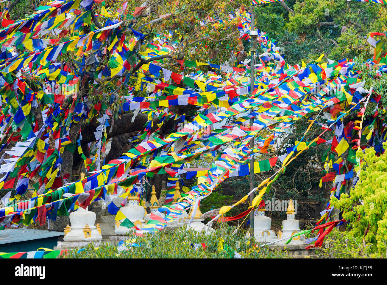 Prayer flags hindu temple hi-res stock photography and images - Alamy