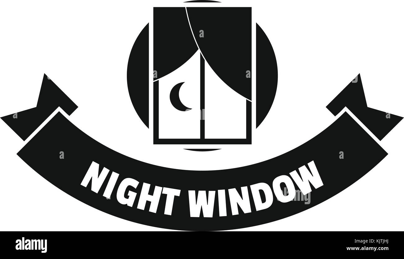 Night window logo, simple black style Stock Vector Image & Art - Alamy