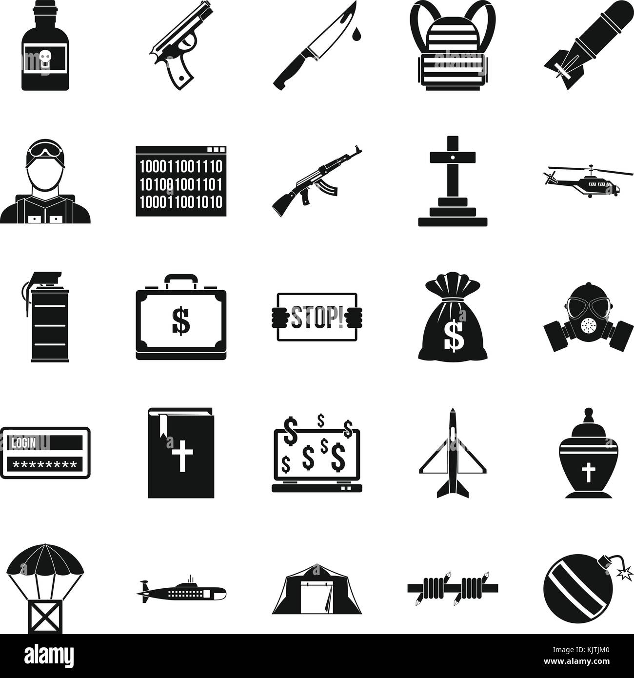 Military helicopter icons set Black and White Stock Photos & Images - Alamy