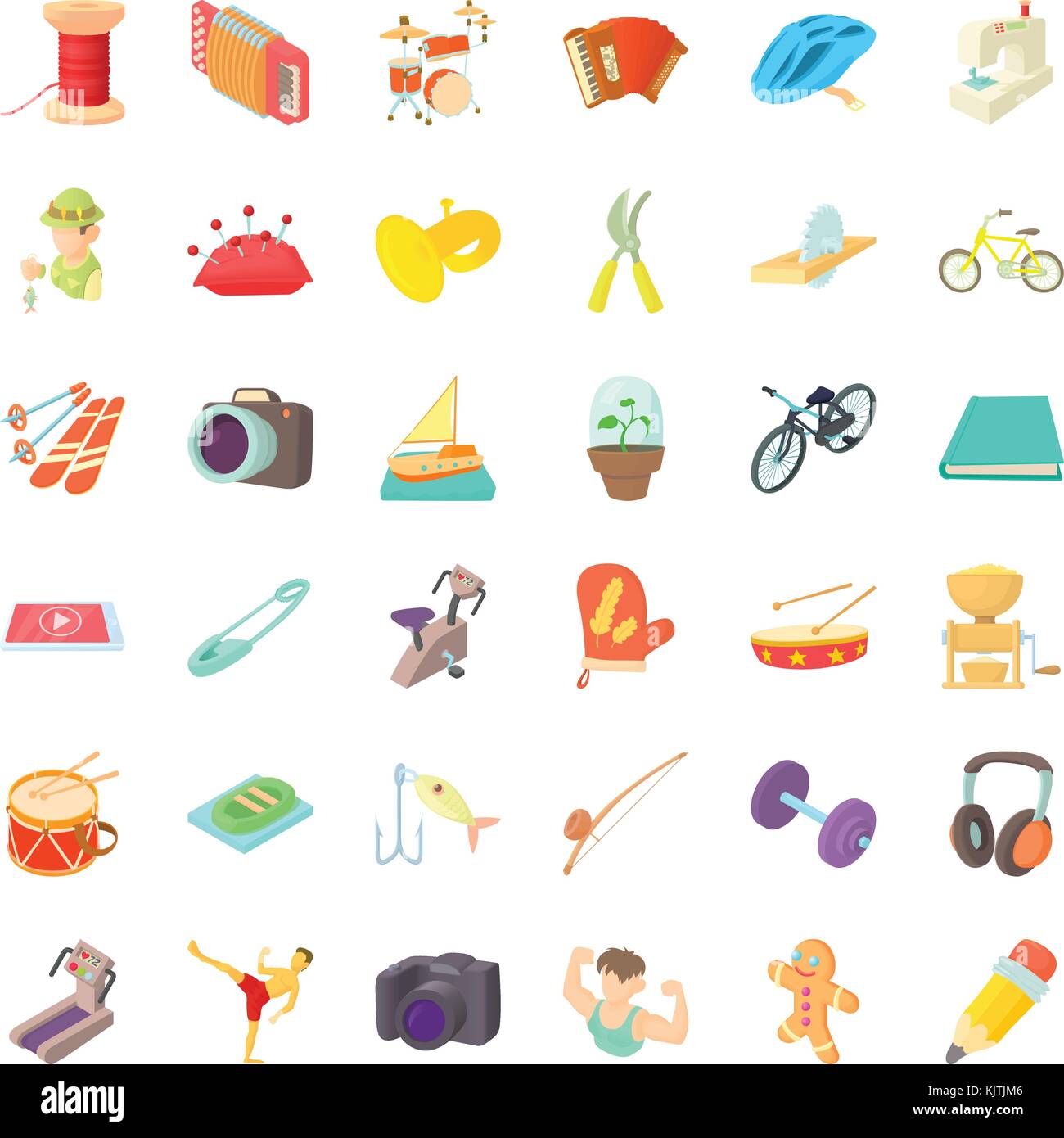 Hobby icons set, cartoon style Stock Vector Image & Art - Alamy