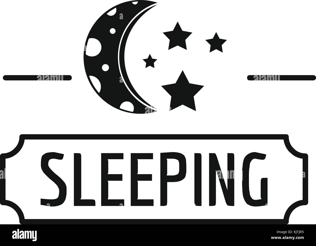 Sleeping moon logo, simple black style Stock Vector Image & Art - Alamy